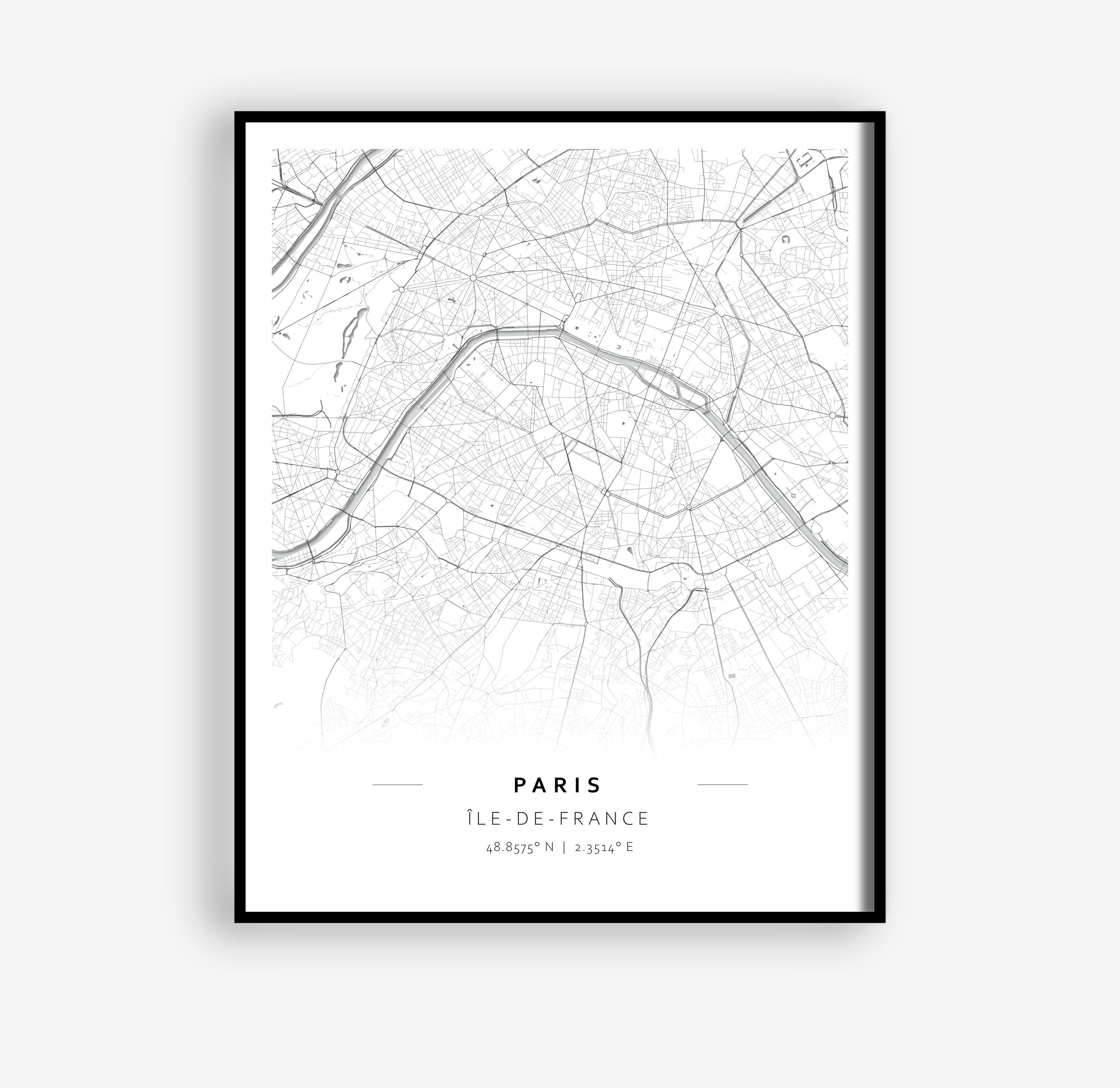 Hometown Map, Poster, Any City, Any Town, Large Map, Your City, Custom ...