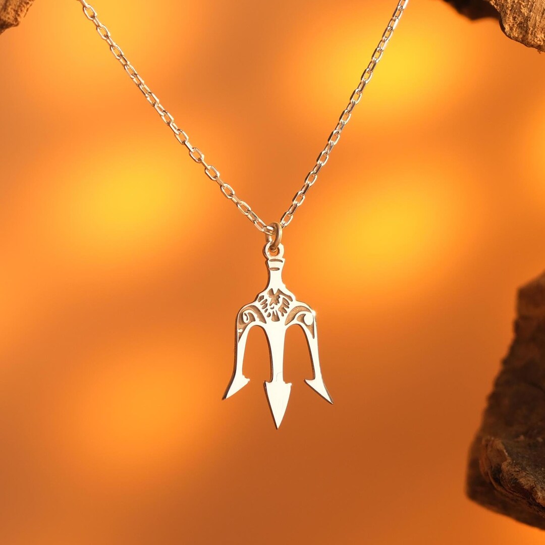 Ruler of the Seas, Poseidon Trident Pendant, Greek Mythology Necklace ...
