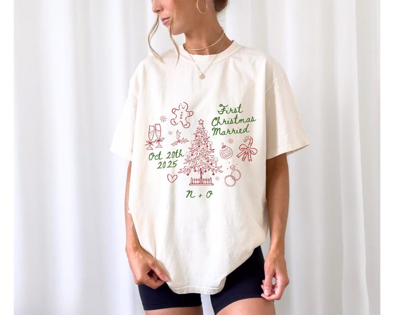 Personalisiertes erstes Weihnachten Verheiratetes Hemd ...