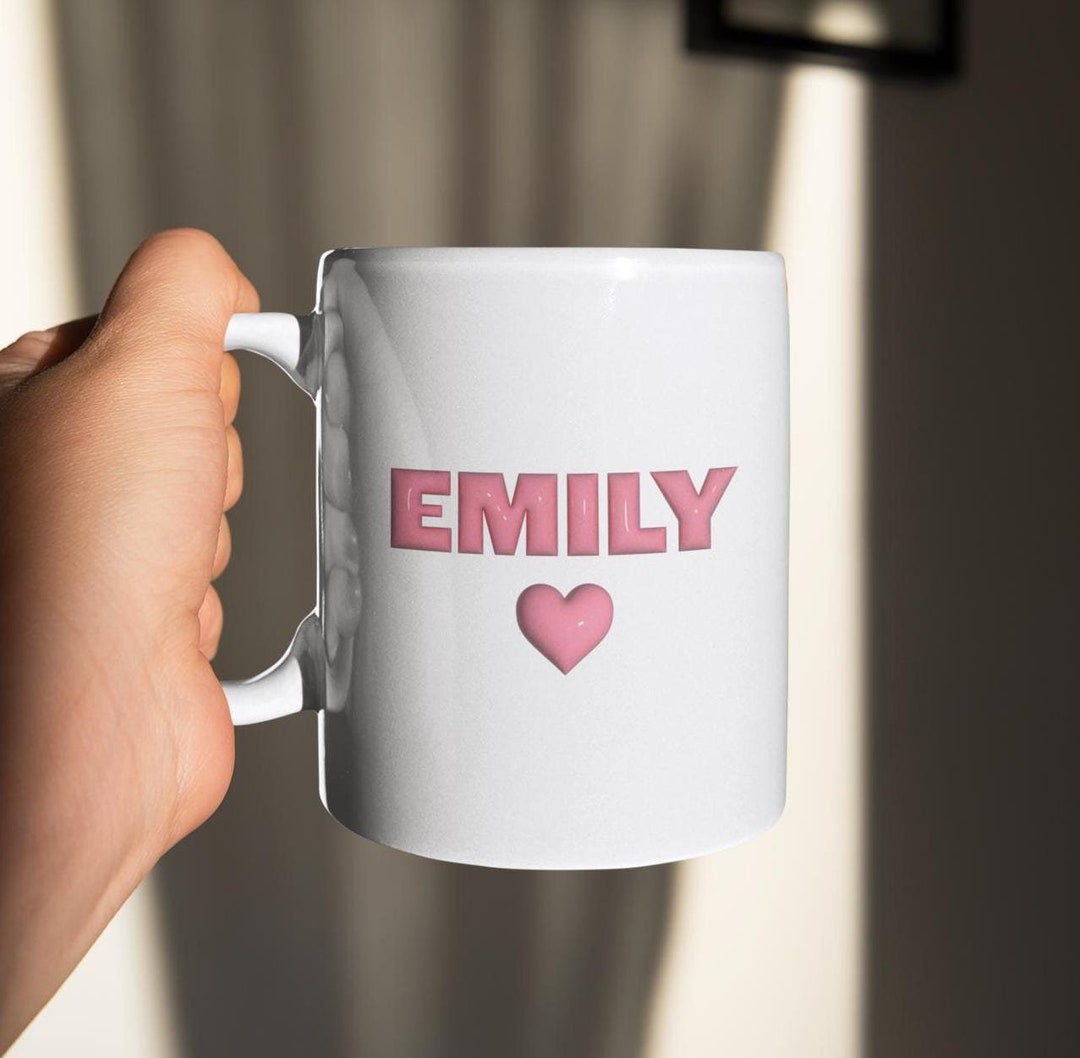 Personalized Name Mug: 3D Ceramic Coffee Cup, Valentine's Gift - Etsy