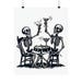 Joyful Skeletons Martini Poster | Quirky Skeleton Cocktail Art | Fun ...