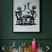 Joyful Skeletons Martini Poster | Quirky Skeleton Cocktail Art | Fun ...