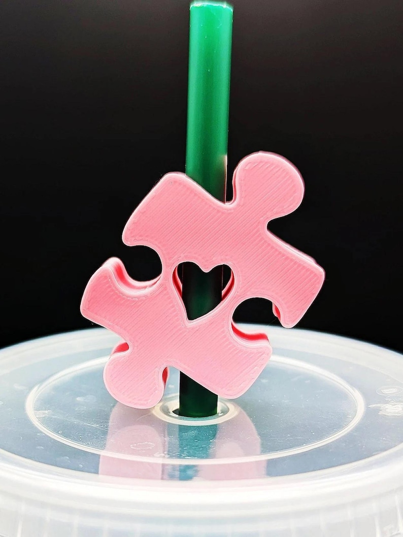 Autism Puzzle Straw Topper STL File for 3D Print AND Gcode for FDM Machines - Etsy