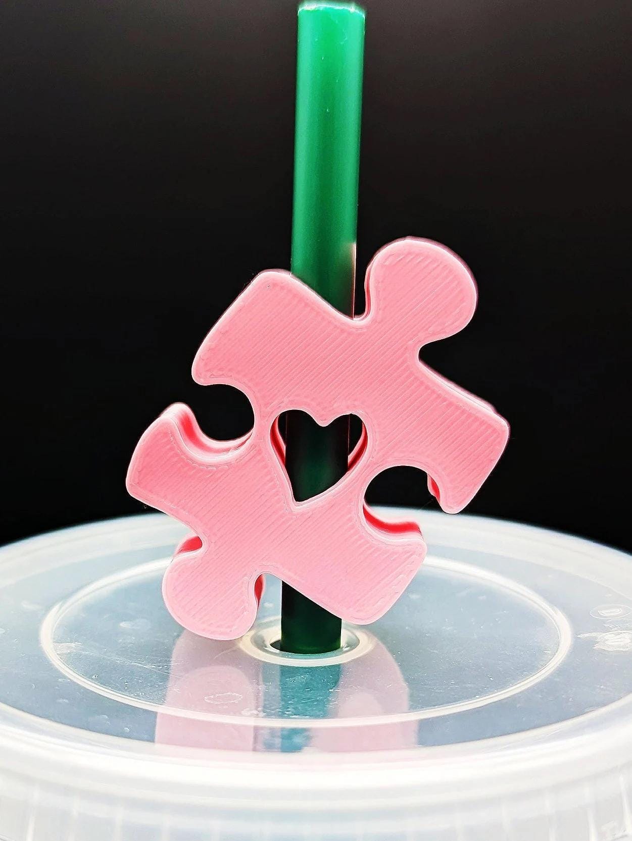 Autism Puzzle Straw Topper STL File for 3D Print AND Gcode for FDM ...