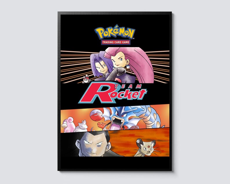 Pokemon Team Rocket Poster A1 - Vintage Booster Pack Artwork - Ken ...