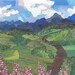 ORIGINAL Magazine Paper Collage Original Art - Mountain Scene and ...