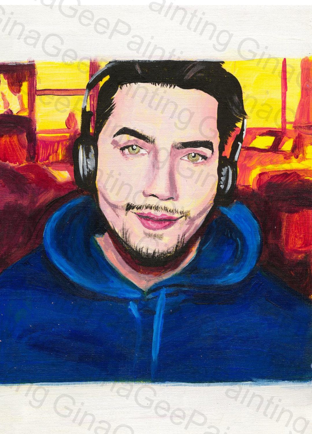 Portrait of Anuc Atittawan - Digital Print/poster of Acrylic Painting ...