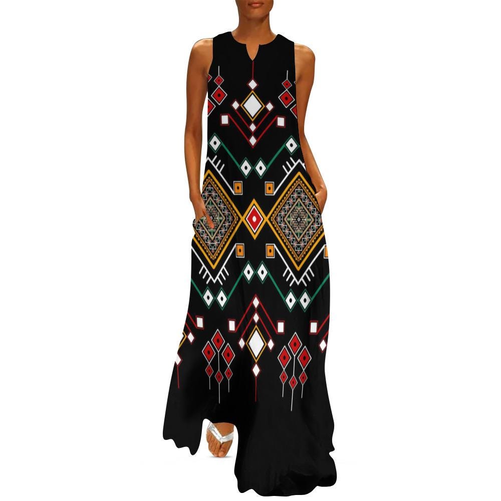 Long Dress - UNIQUE STYLE: Slim Fit Sleeveless Dress With Sleeveless ...