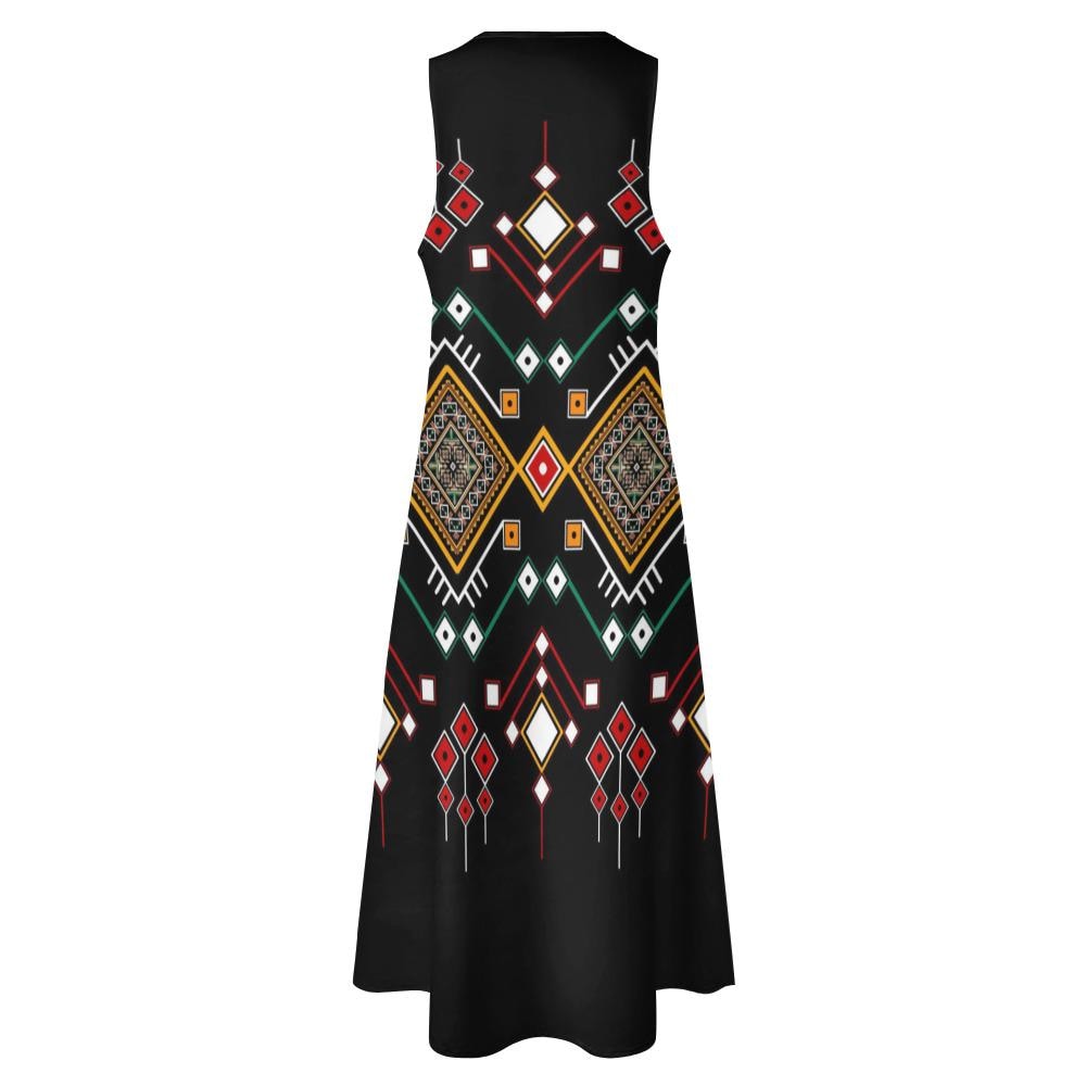 Long Dress - UNIQUE STYLE: Slim Fit Sleeveless Dress With Sleeveless ...