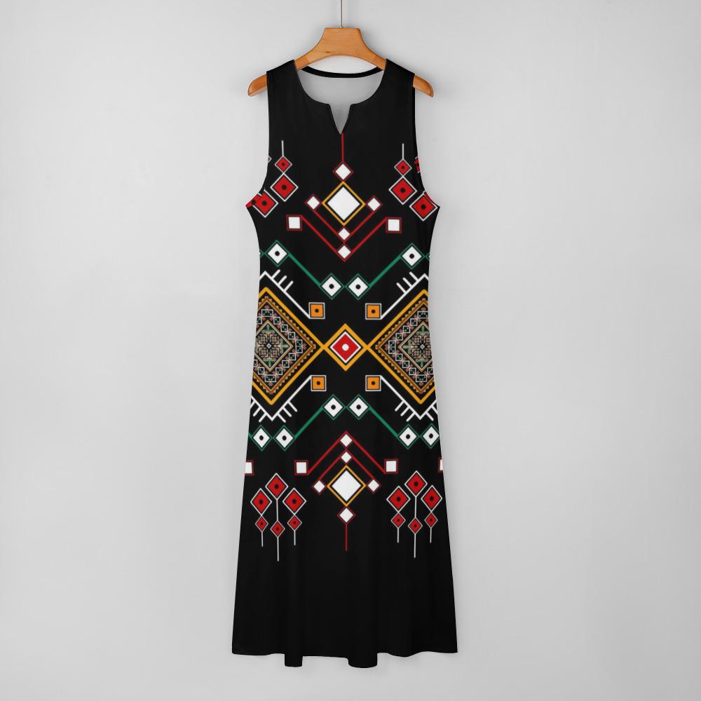 Long Dress - UNIQUE STYLE: Slim Fit Sleeveless Dress With Sleeveless ...