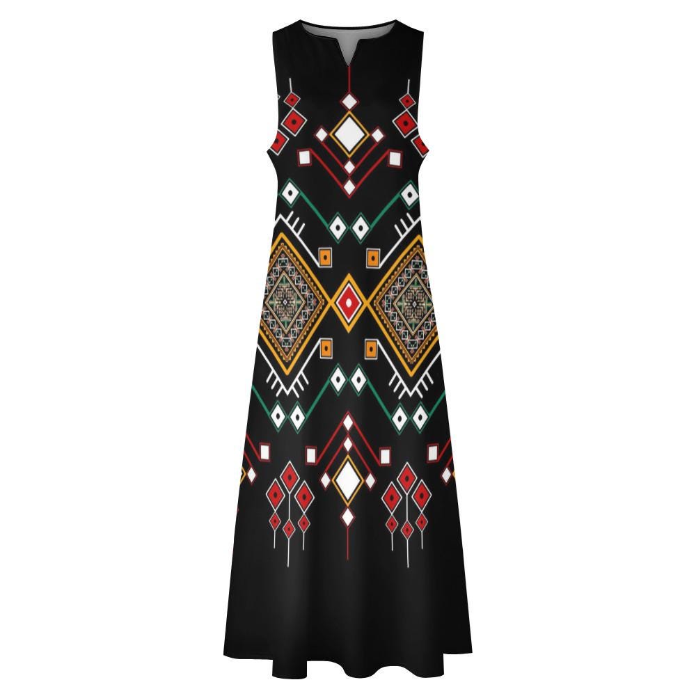 Long Dress - UNIQUE STYLE: Slim Fit Sleeveless Dress With Sleeveless ...