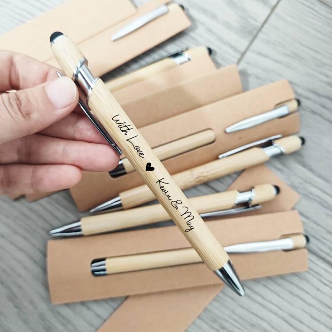 With Love Wedding Pen, Custom Wood Pen, Wedding Favors for Guests in ...