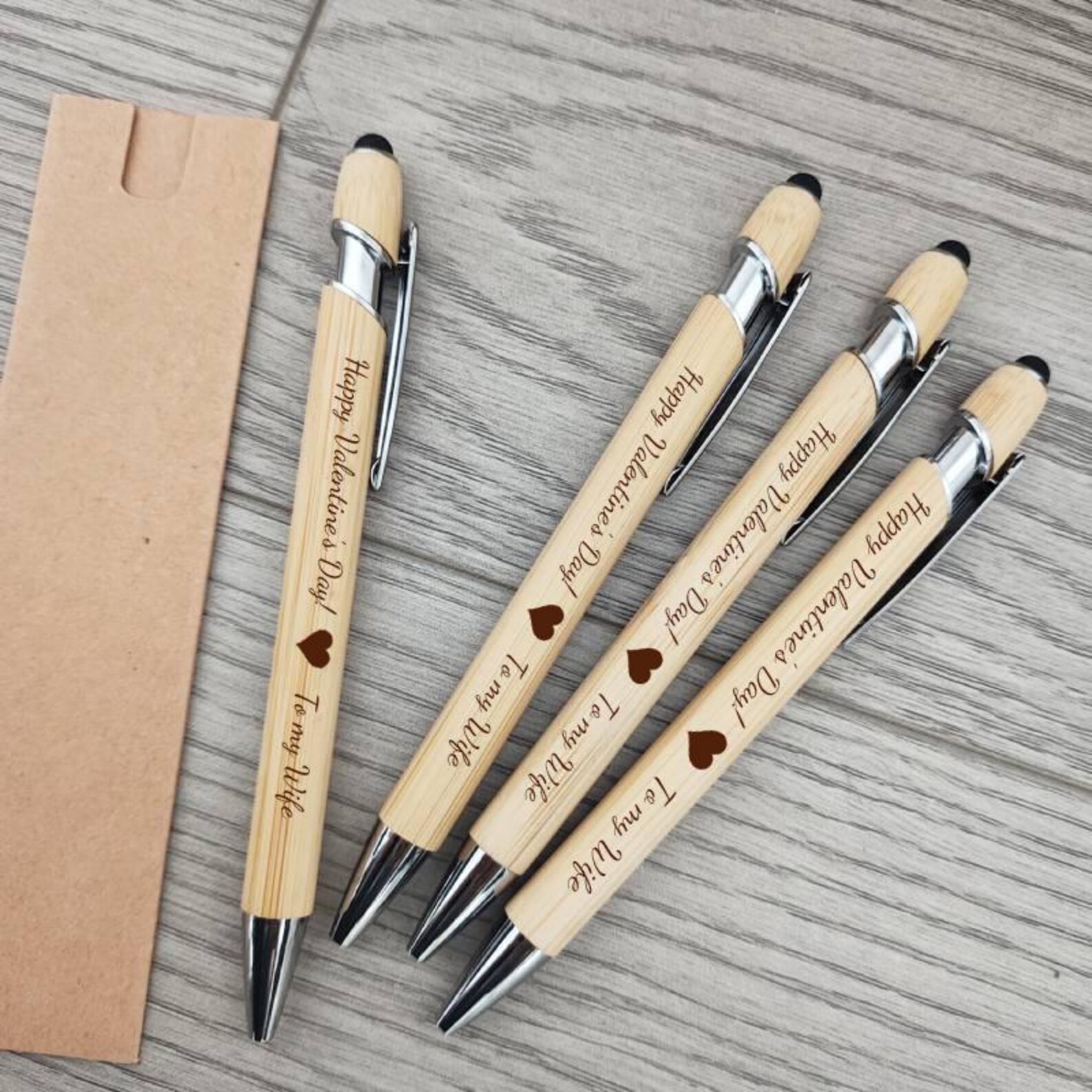 Personalized Valentine's Day Pen, Custom Name Bamboo Pens, Galentines ...