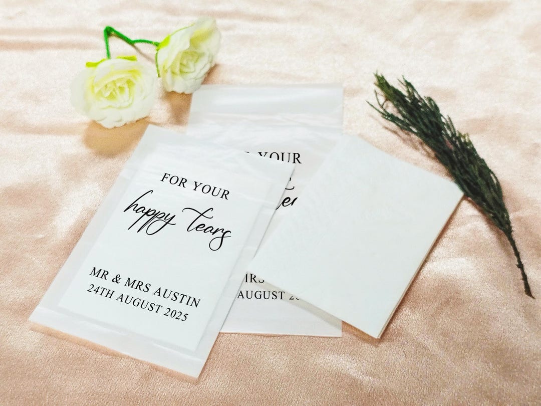 For Your Happy Tears Wedding Favor Bag, Wedding Favor Tissue Pack ...