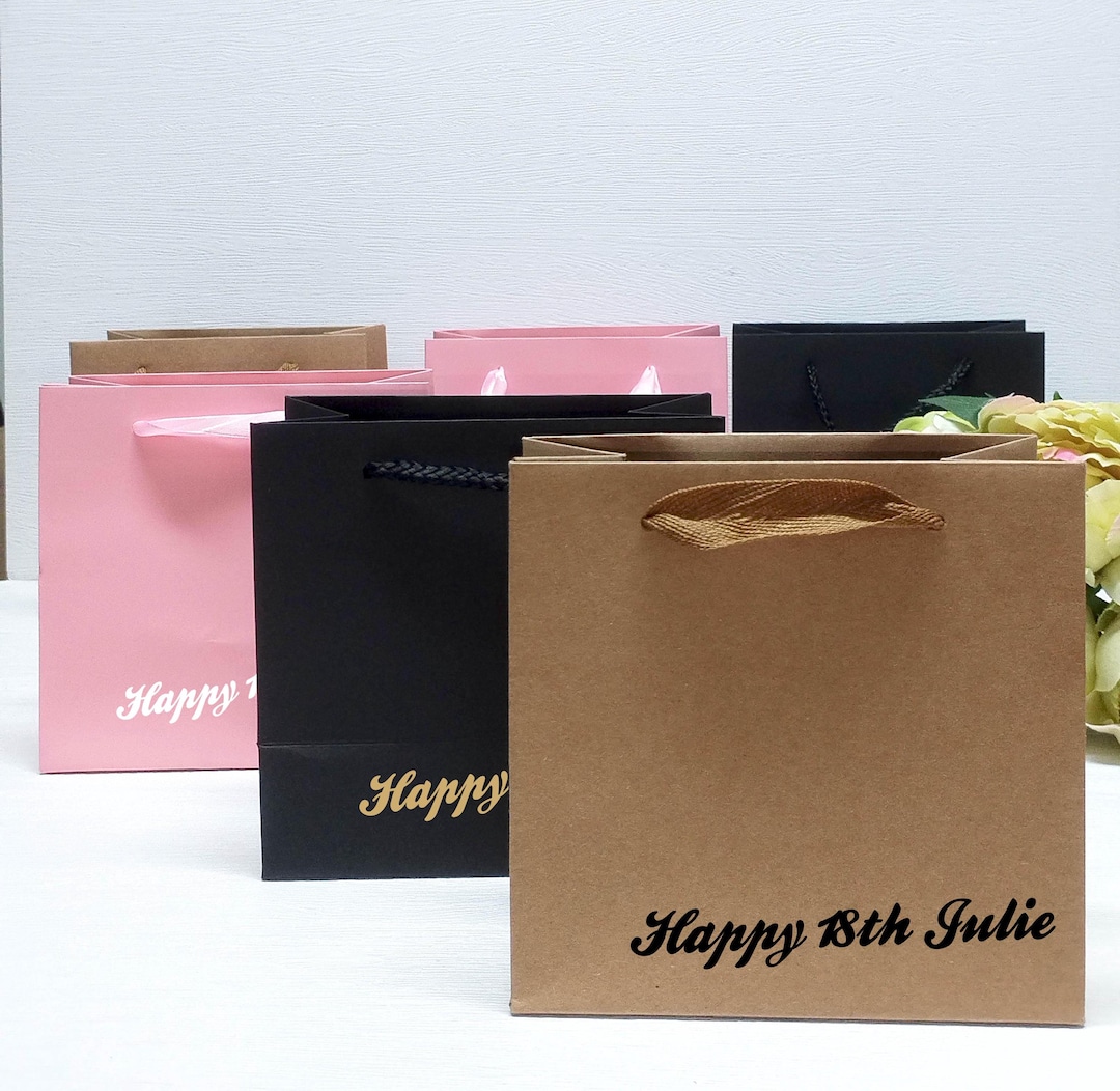 Personalized Name Paper Bag, Birthday Party Gift Bags, Small Carrier ...