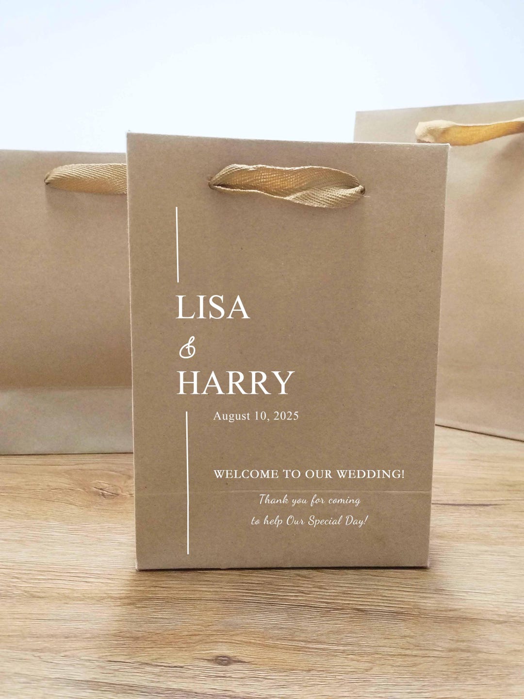 Personalized Wedding Welcome Bags With Soft Cloth Handle - Elegant ...