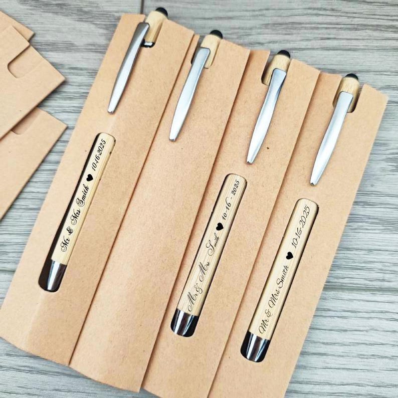 Personalized Wedding Pen, Custom Wood Pen, Wedding Favors for Guests in ...