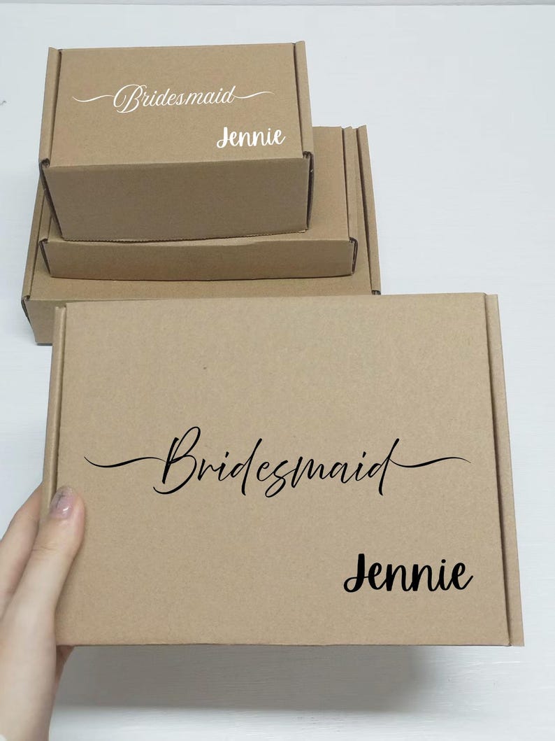 Bridesmaid Favor Boxes, Personalized Name Paper Favour Box, Wedding ...
