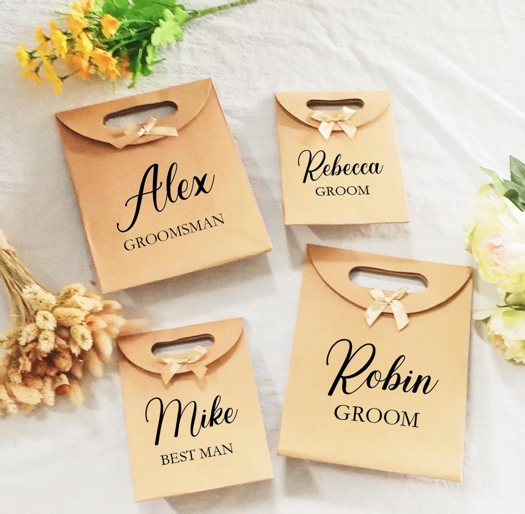 Personalized Bridesmaid Gift Bag, Groom Best Man Gift Bag, Wedding Gift ...