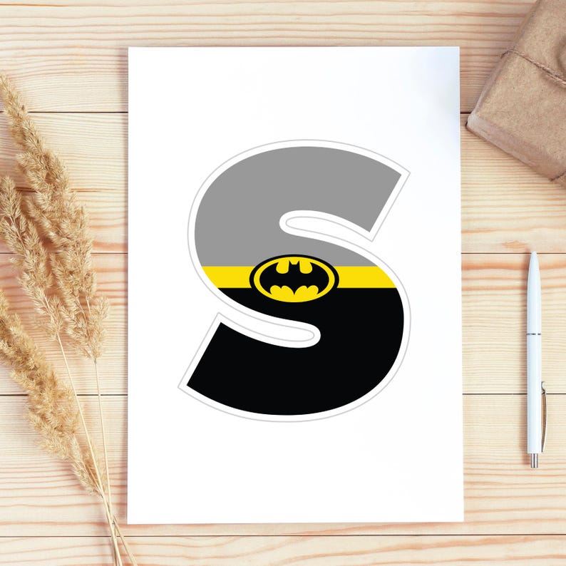 Batman Logo Alphabet, Numbers, and Symbols Printable Digital Download ...