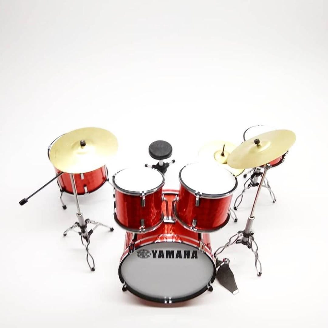 Miniature Drum Set Red Star Instrument Musical Gifthandmade 1/6 ...