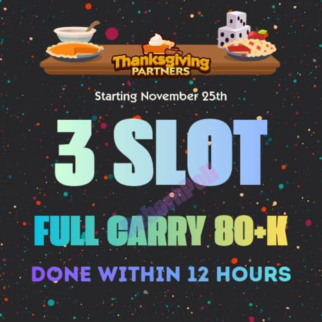 3 Slot - THANKSGIVING Partners - Monopoly Go - Full Carry 80k Point - Etsy