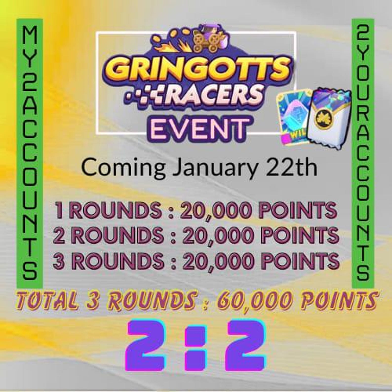 GRINGOTTS RACER TYCOON Mono_poly_-go Event 20K Point / Day 2 Spot (you ...