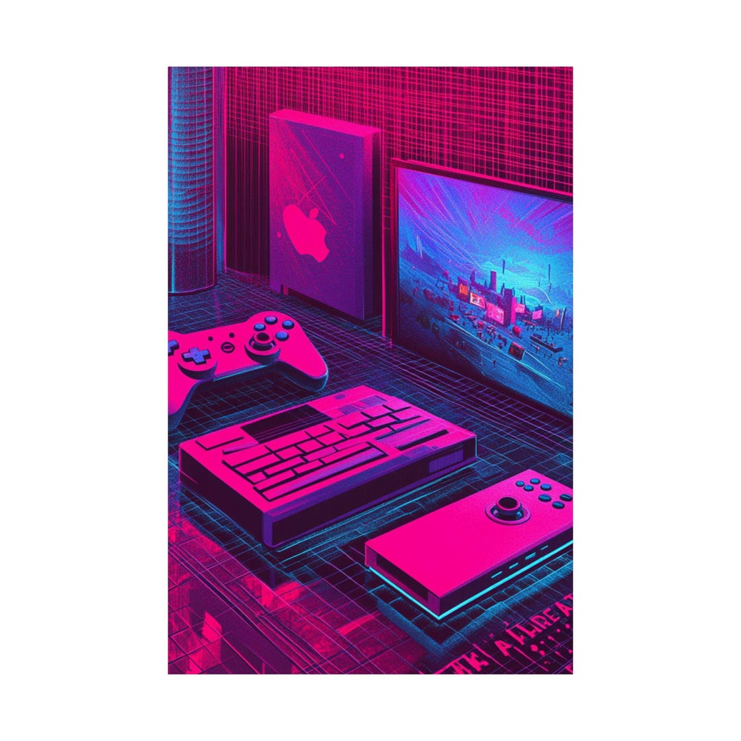 80s Retro Gaming Poster - Vintage Game Art Print for Game Room Decor ...
