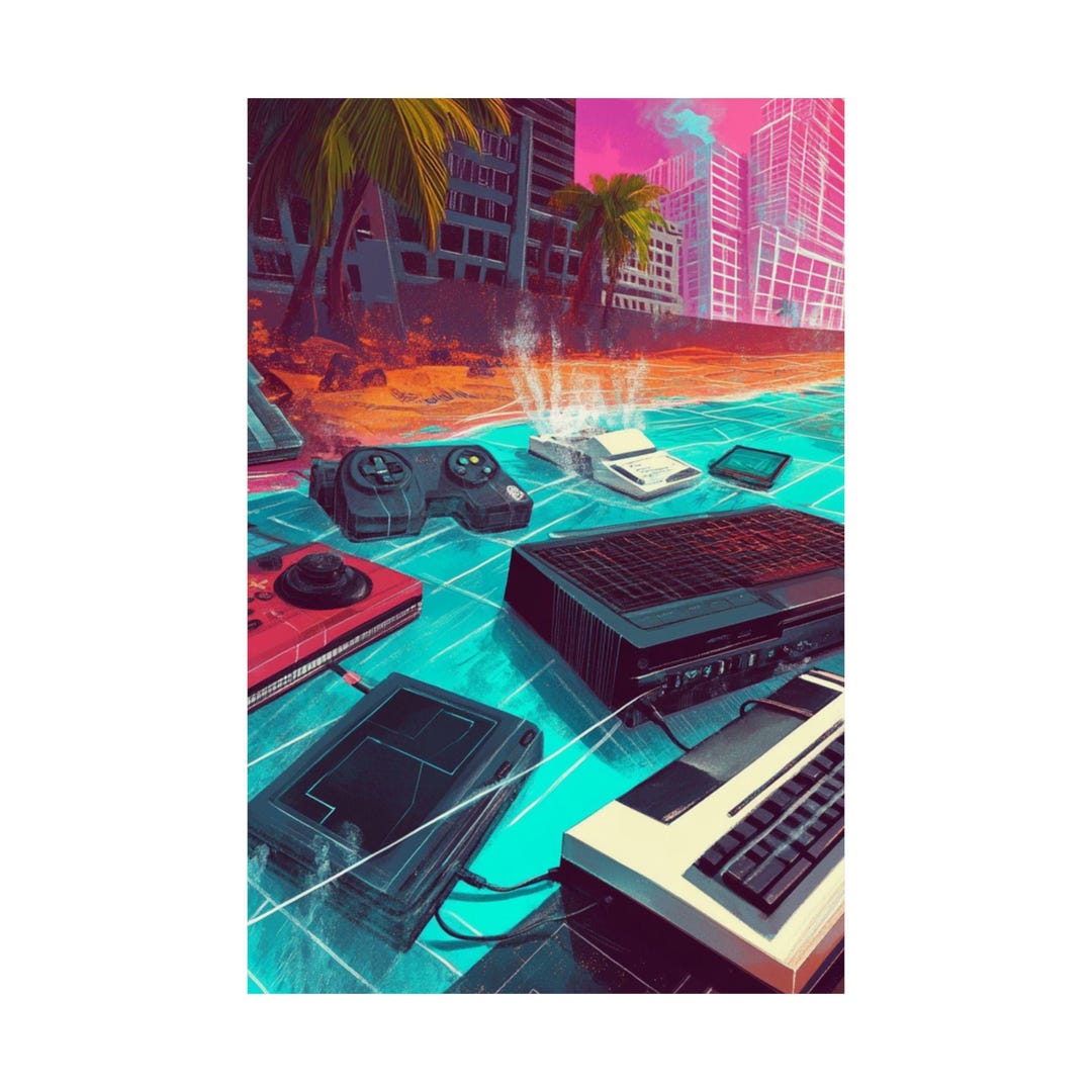 Retro Gamer Poster - 80s Art for Gaming Enthusiasts, Vintage Wall Decor ...