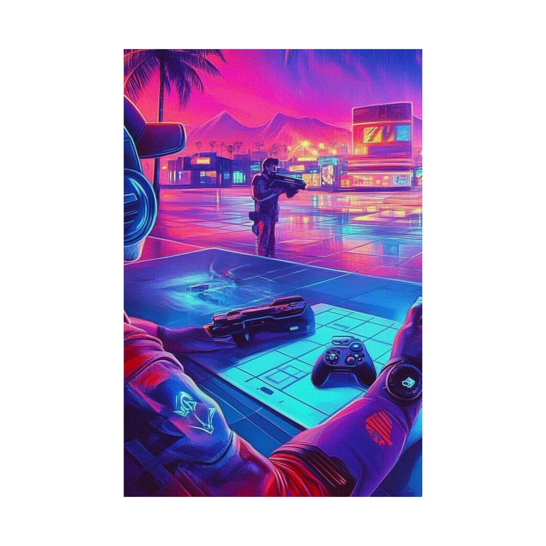 80s Retro Gamer Poster - Vintage Arcade Art Print, Nostalgic Gaming ...