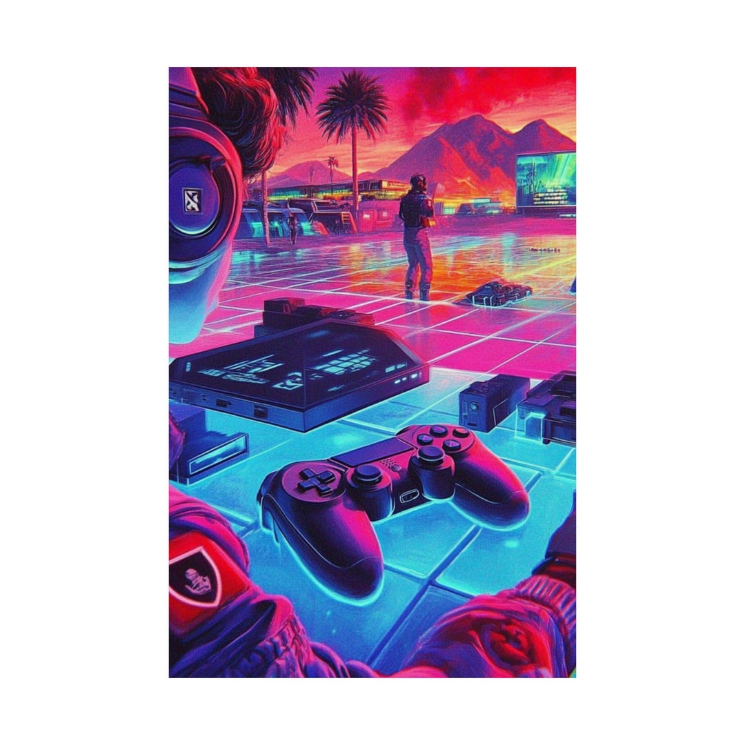Retro Gamer Poster - 80s Style Wall Art, Vintage Game Decor, Retro Game ...