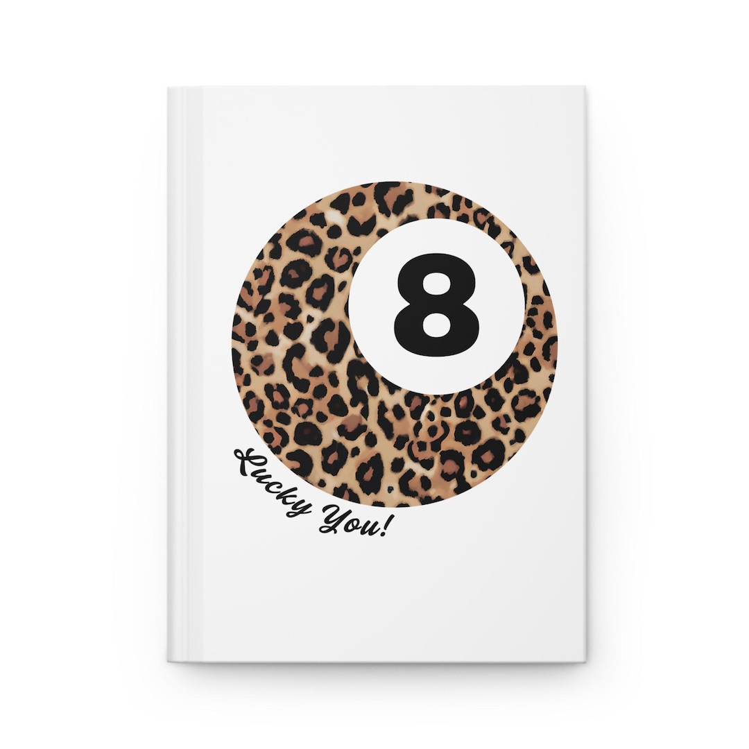 Lucky You Leopard Print 8-ball Journal, 150 Pages, Hardcover Matte ...
