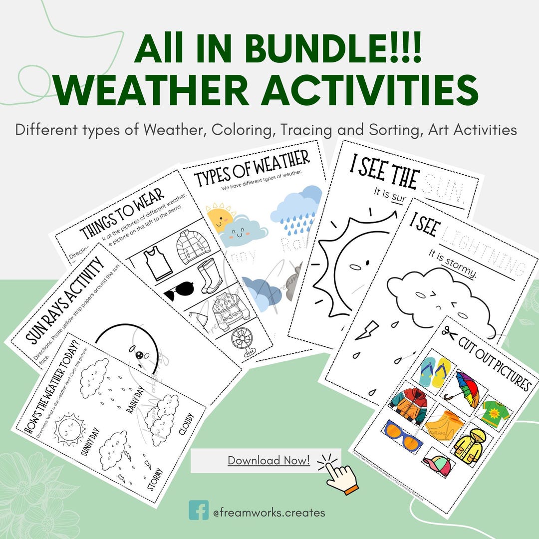 Weather Activities/worksheets - Etsy