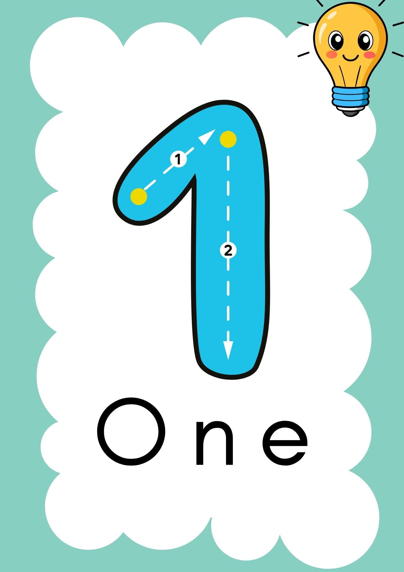 Number Flashcards 1-20 - Etsy