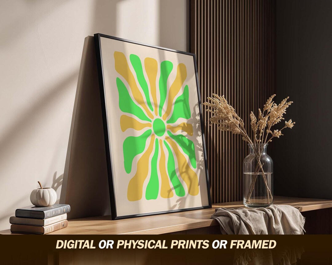 Groovy Sun Poster, 70s Retro Wall Art, Psychedelic Sunshine Print ...