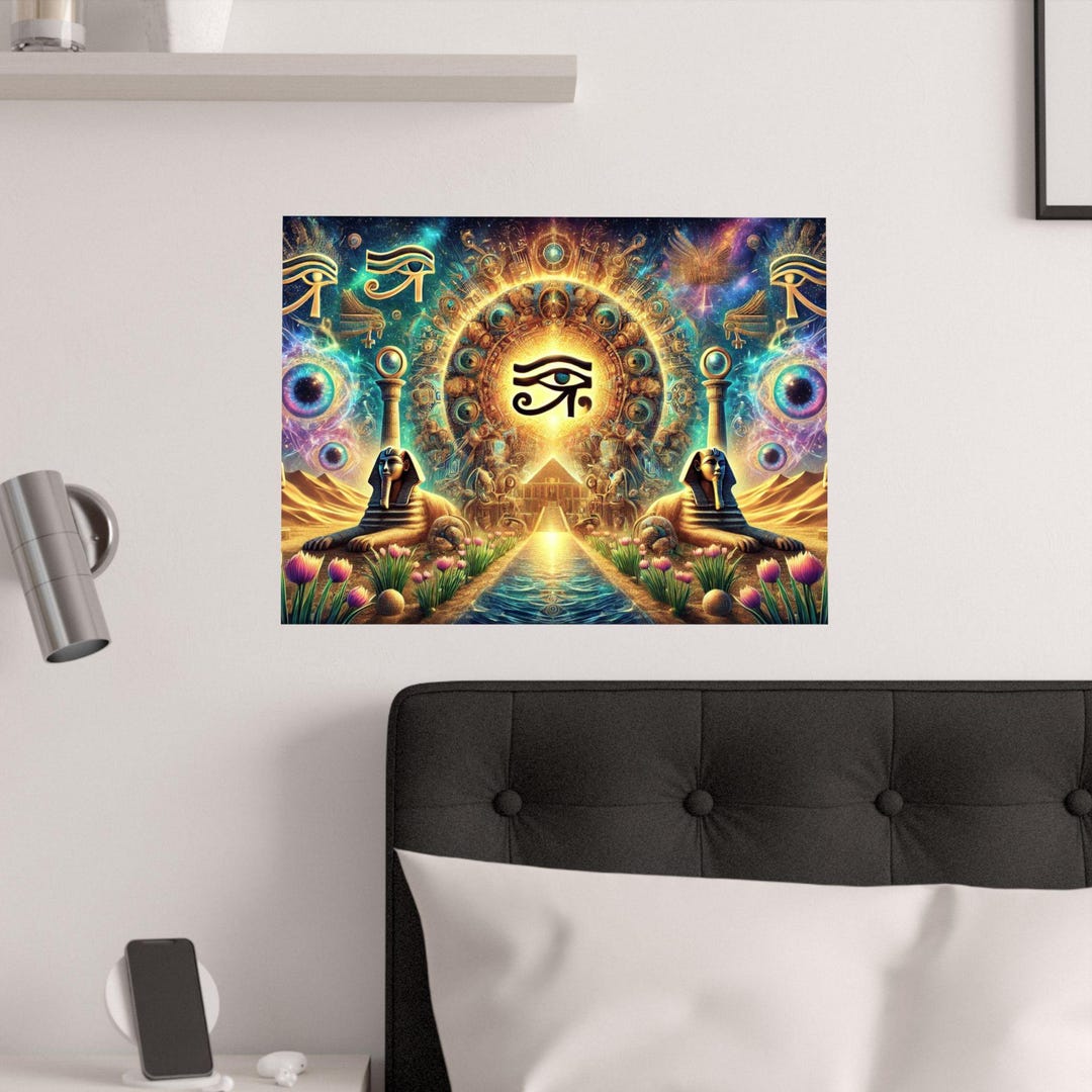 Egyptian Psychedelic Art Print, Pyramids and Ancient Symbols, Mystical ...