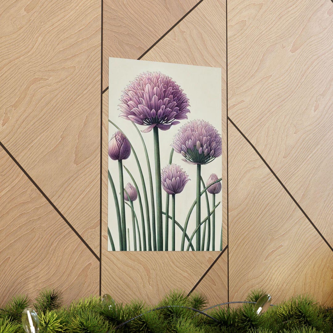 Vintage Chives Poster Print, Matte Vertical Posters, Soft Toned Wall ...