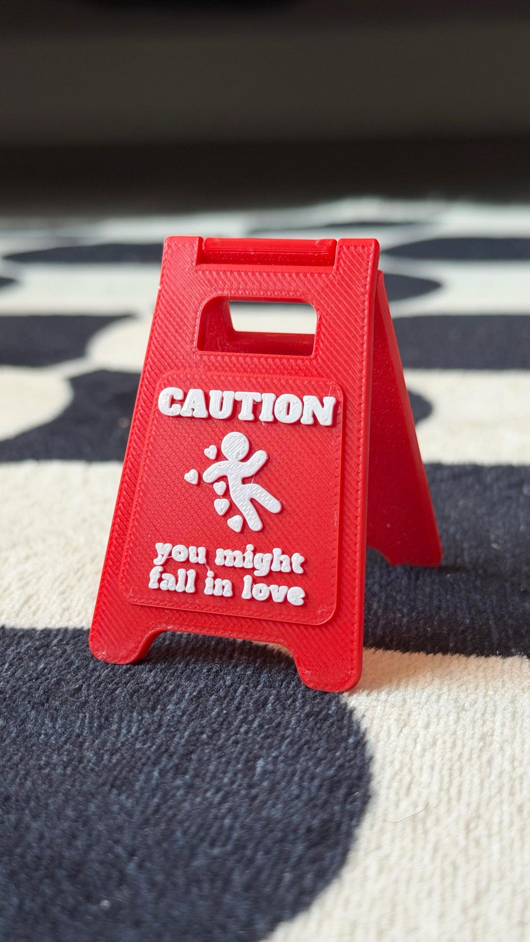 3D Printed Caution Sign | You Might Fall in Love Desk Decor - Etsy