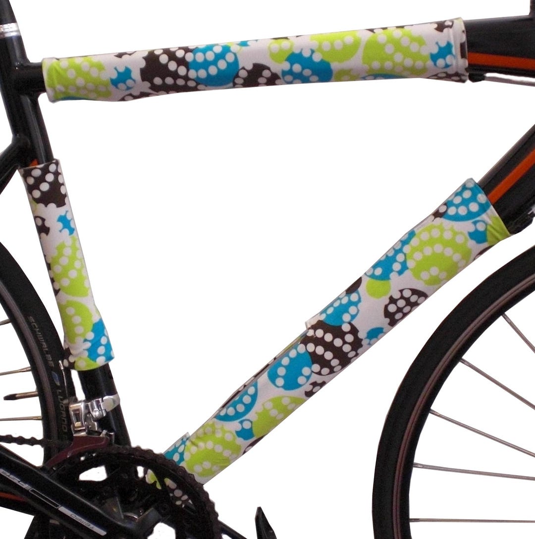 Retro Bloom Burst Bikewrappers: Reflective Reversible Bike Frame Wraps ...