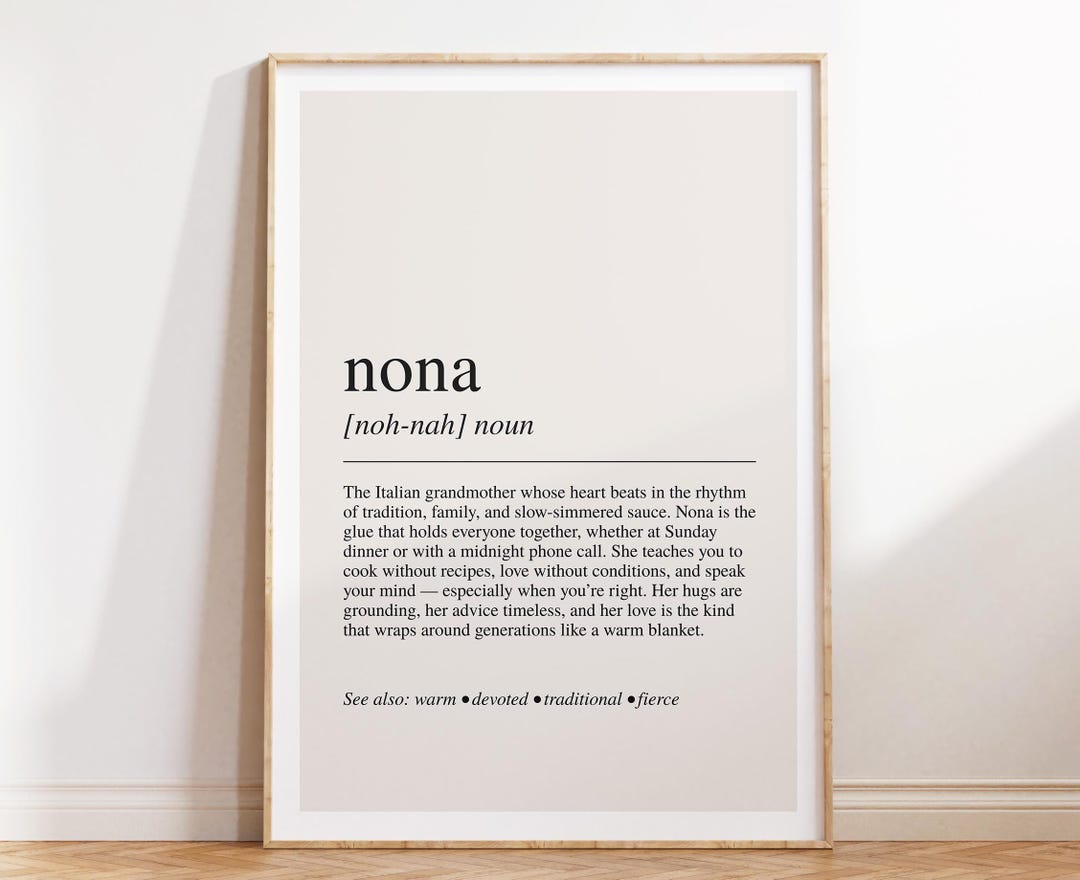 Nona Definition Print: Grandma Gift, Mother's Day Wall Art - Etsy