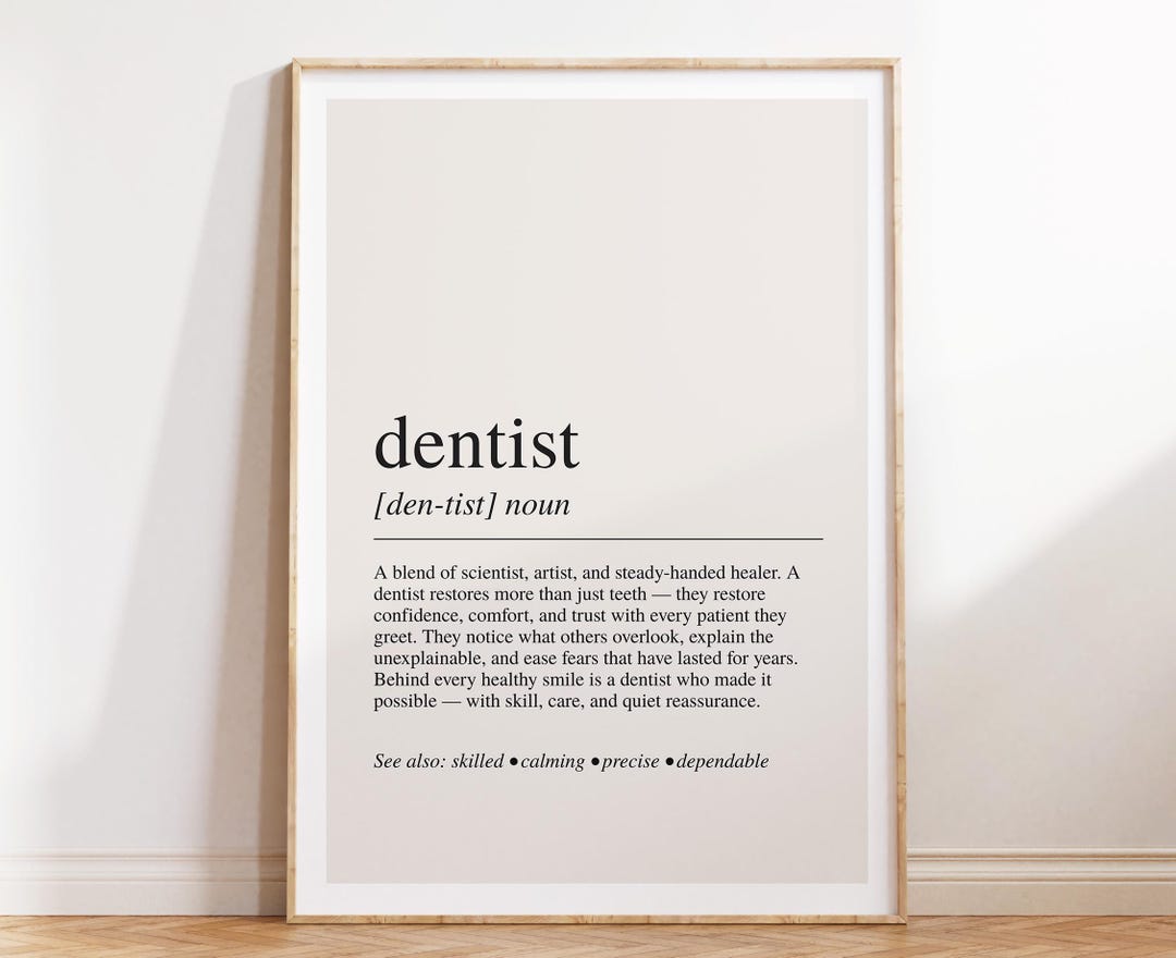 Dentist Definition Print: Modern Dental Office Wall Art - Etsy