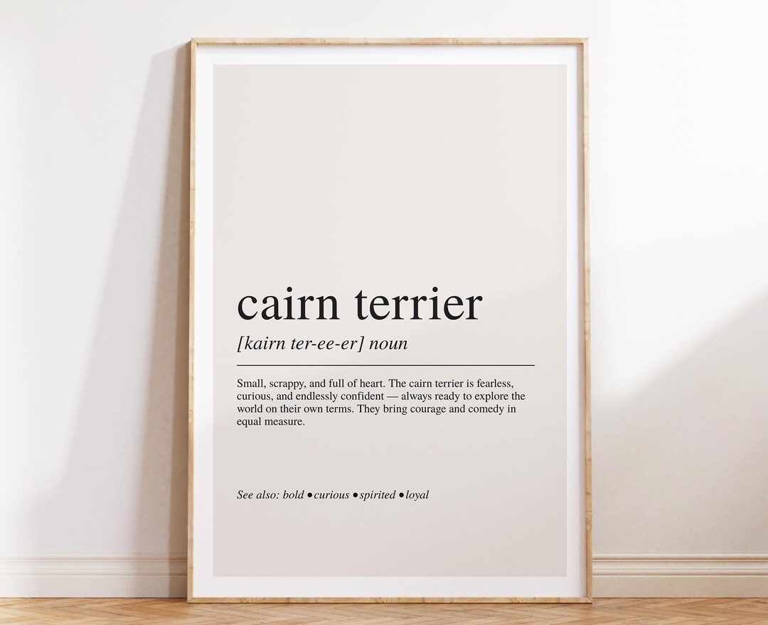 Cairn Terrier Definition Print, Dog Breed Wall Art, Modern Typography ...