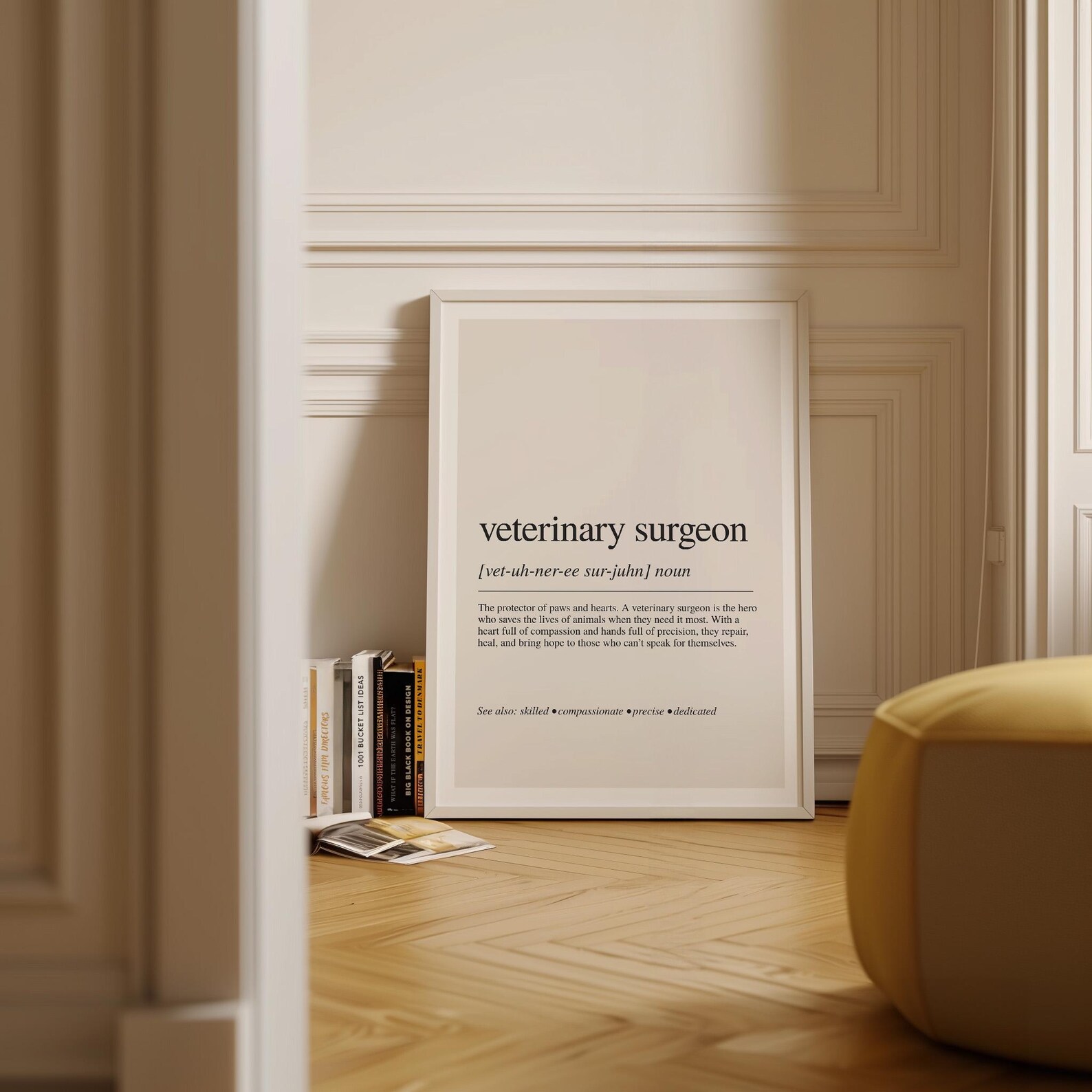 Veterinary Surgeon Definition Print , Vet Office Decor, Gift for Animal ...