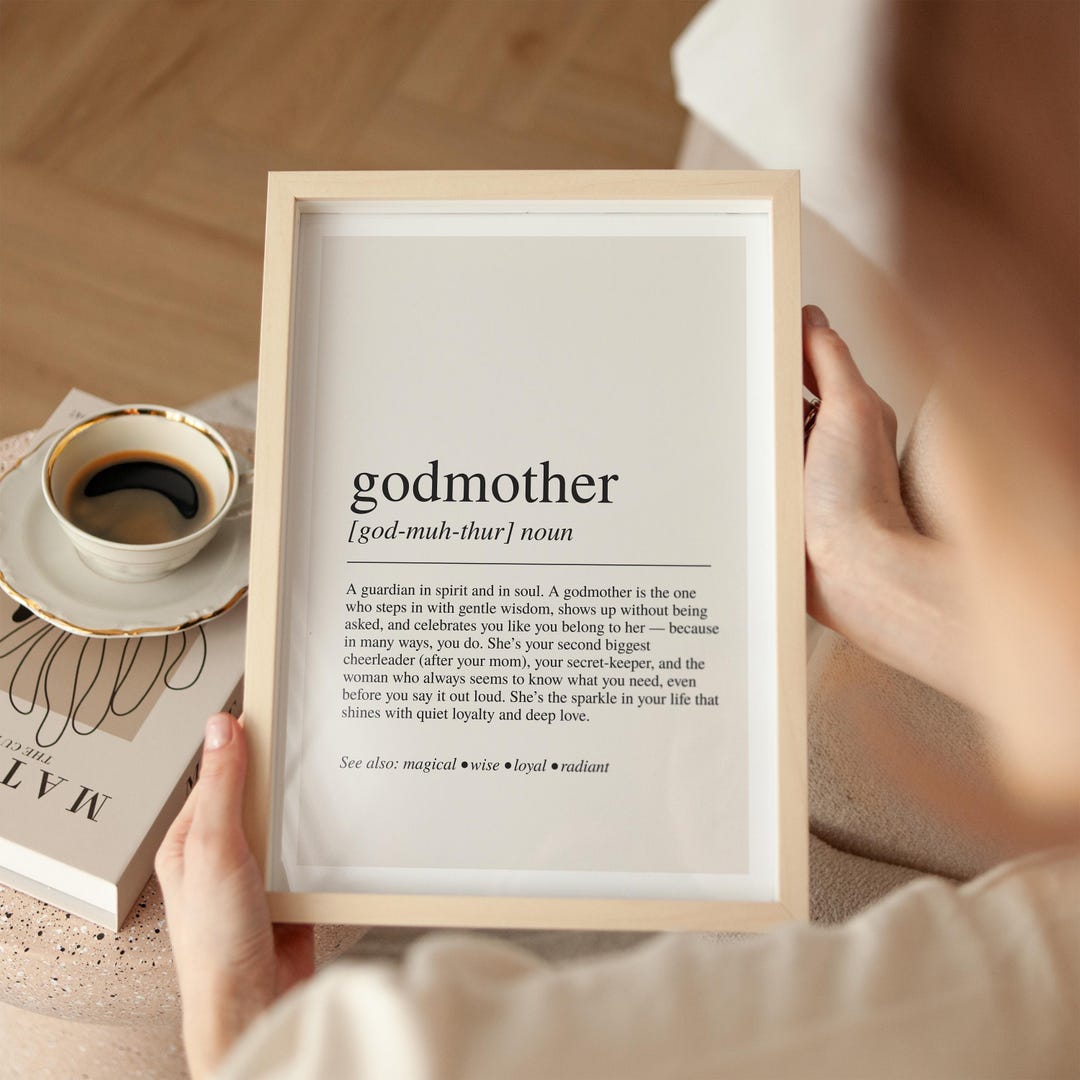 Godmother Definition Print: Sentimental Baptism Gift, Quote Wall Art - Etsy