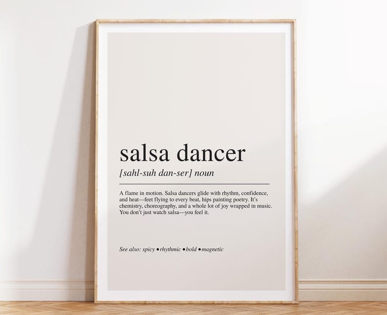 Salsa Dancer Definition Print, Performing Arts Wall Art, Modern ...