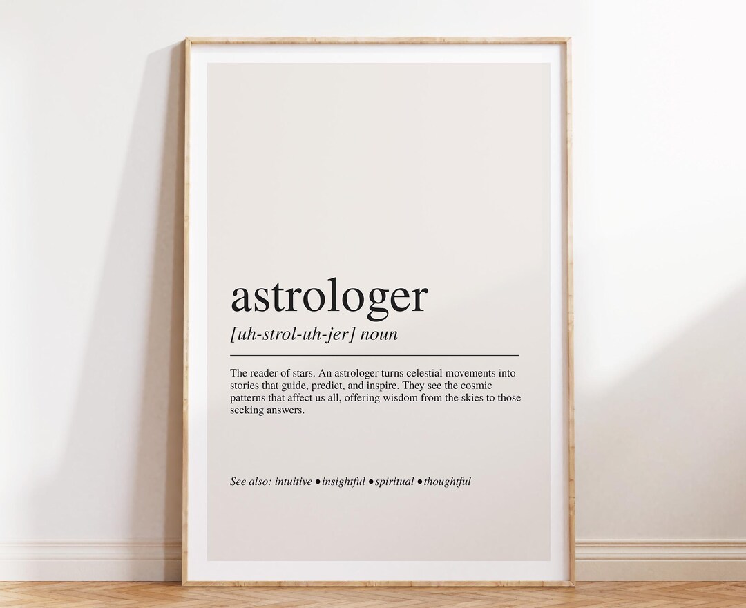 Astrologer Definition Print , Zodiac Career Wall Art for Mystics and ...