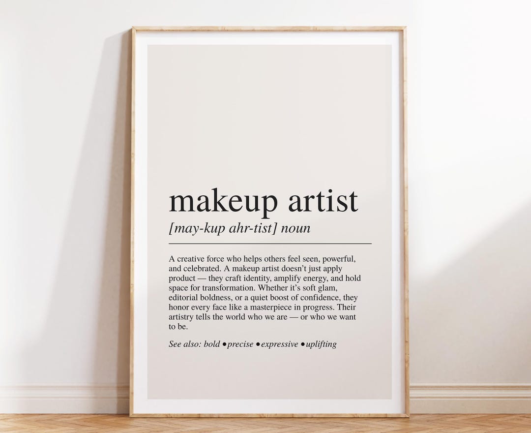 Makeup Artist Definition Print: Beauty Salon Wall Art - Etsy
