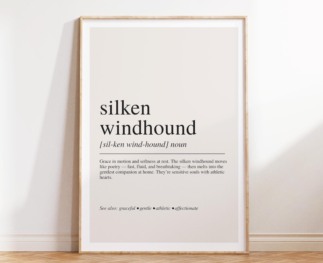 Silken Windhound Definition Print, Dog Breed Wall Art, Modern ...