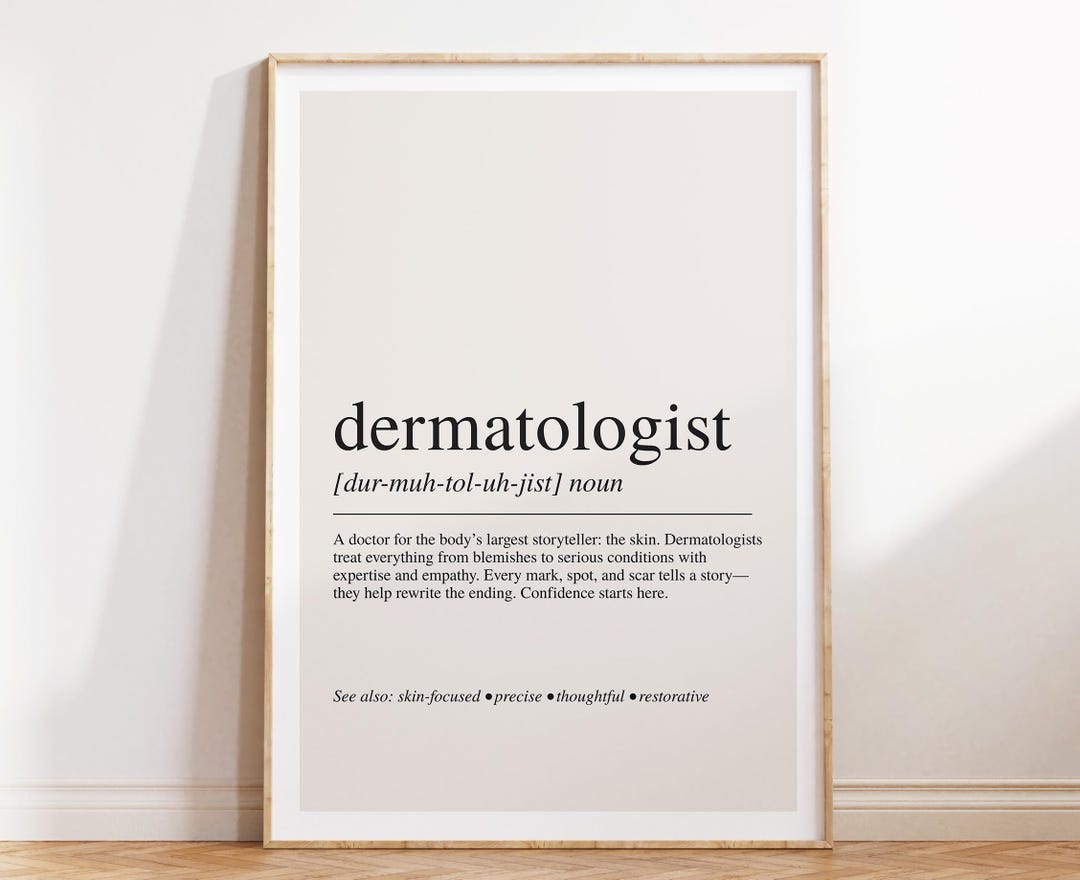 Dermatologist Definition Print, Medical Career Wall Art, Modern ...