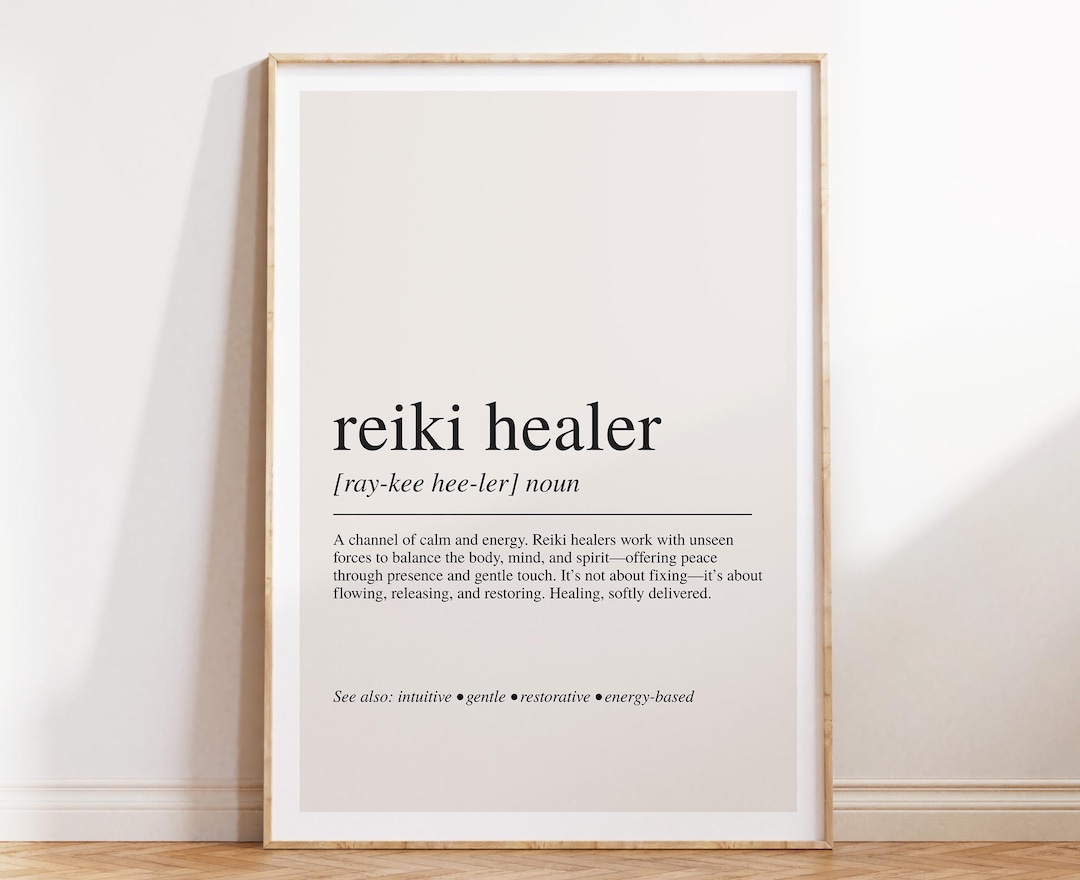 Reiki Healer Definition Print, Holistic Wellness Wall Art, Modern ...
